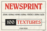100 Newsprint Paper Textures, a Texture Graphic by Bart Wesolek