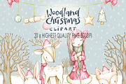Woodland Christmas Clip art, an Animal Illustration by Monique Digital Art