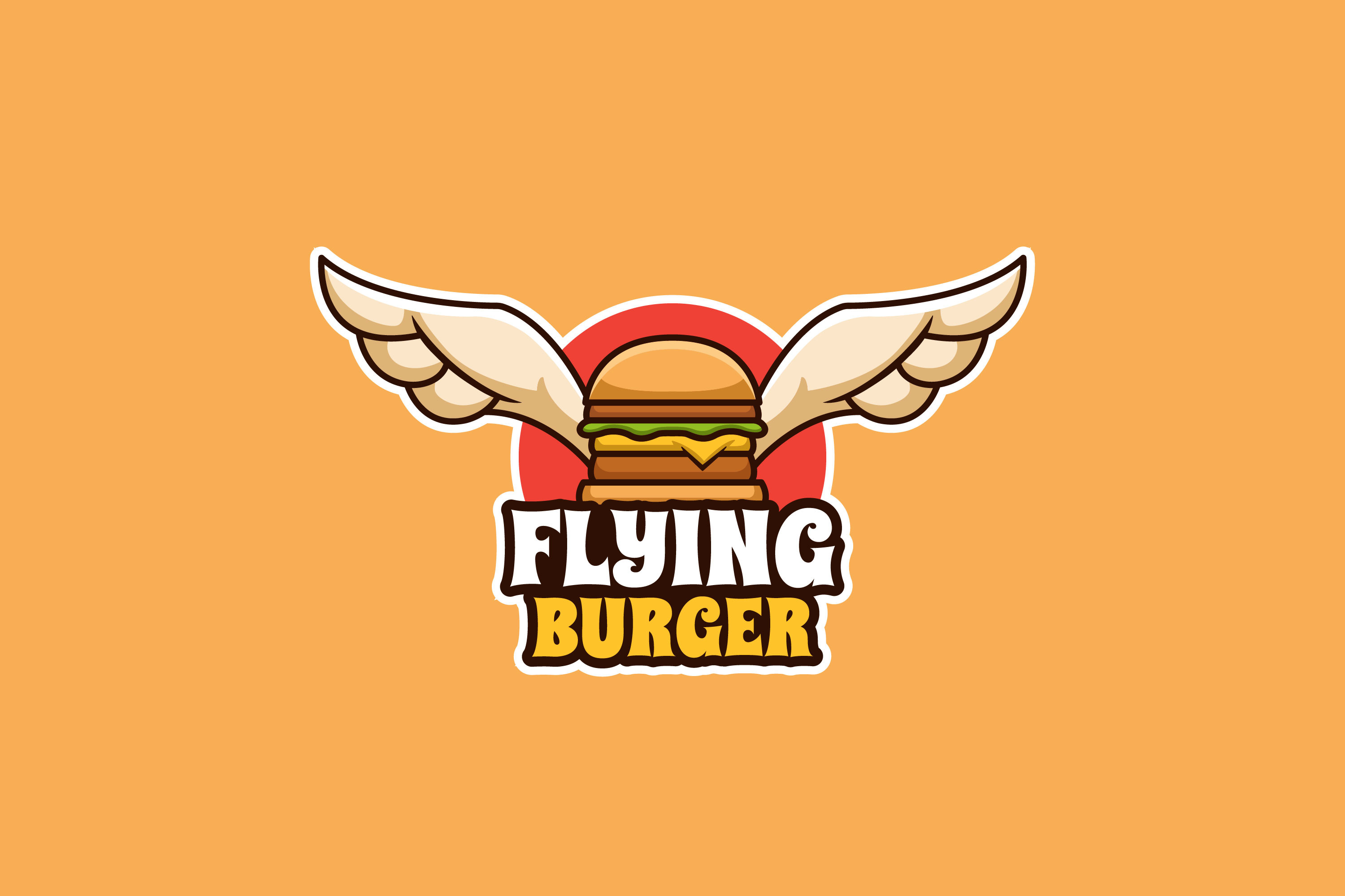 Flying Burger Cartoon Logo | Templates & Themes ~ Creative Market