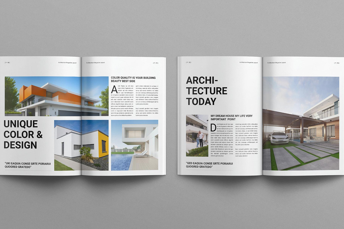 Architecture Magazine Layout, a Magazine Template by E-Type