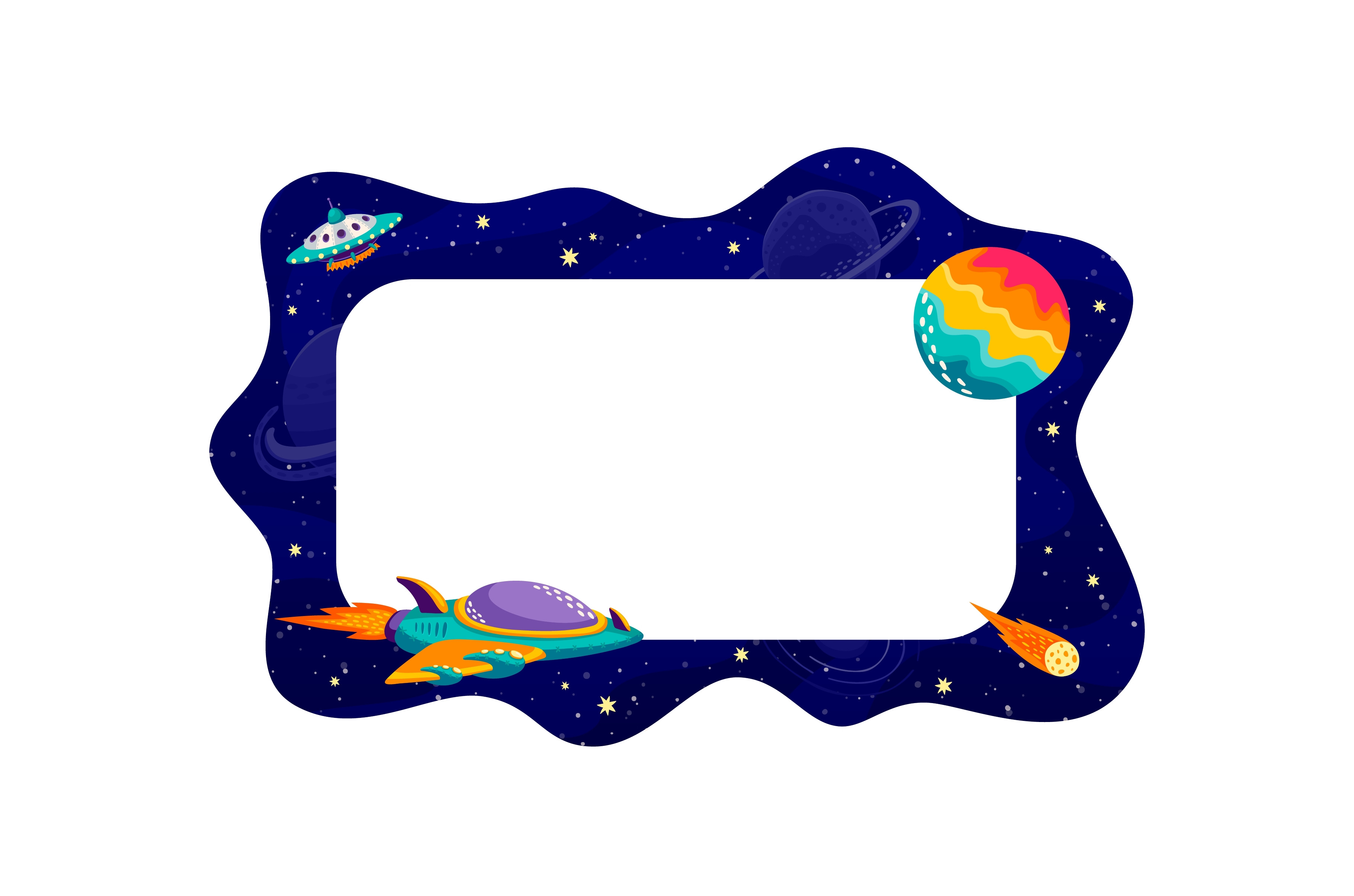 Border frame space landscape, a Technology Illustration by Vector Tradition