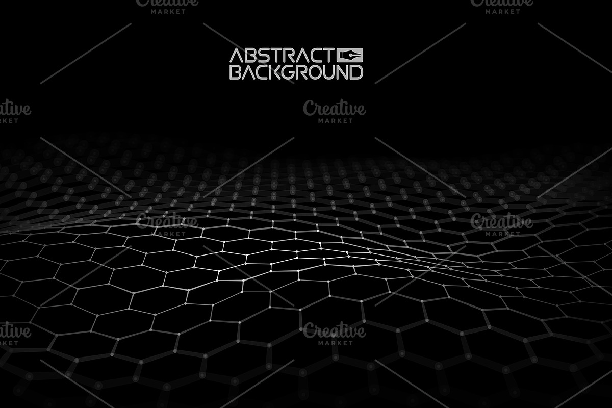 Black hexagonal background vector., a Decorative Illustration by RDShop