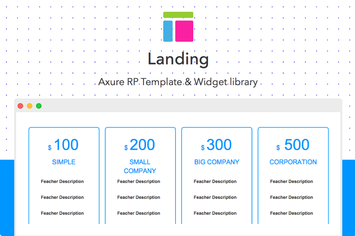 Axure template / Landing, a Landing Page Template by Axemplate
