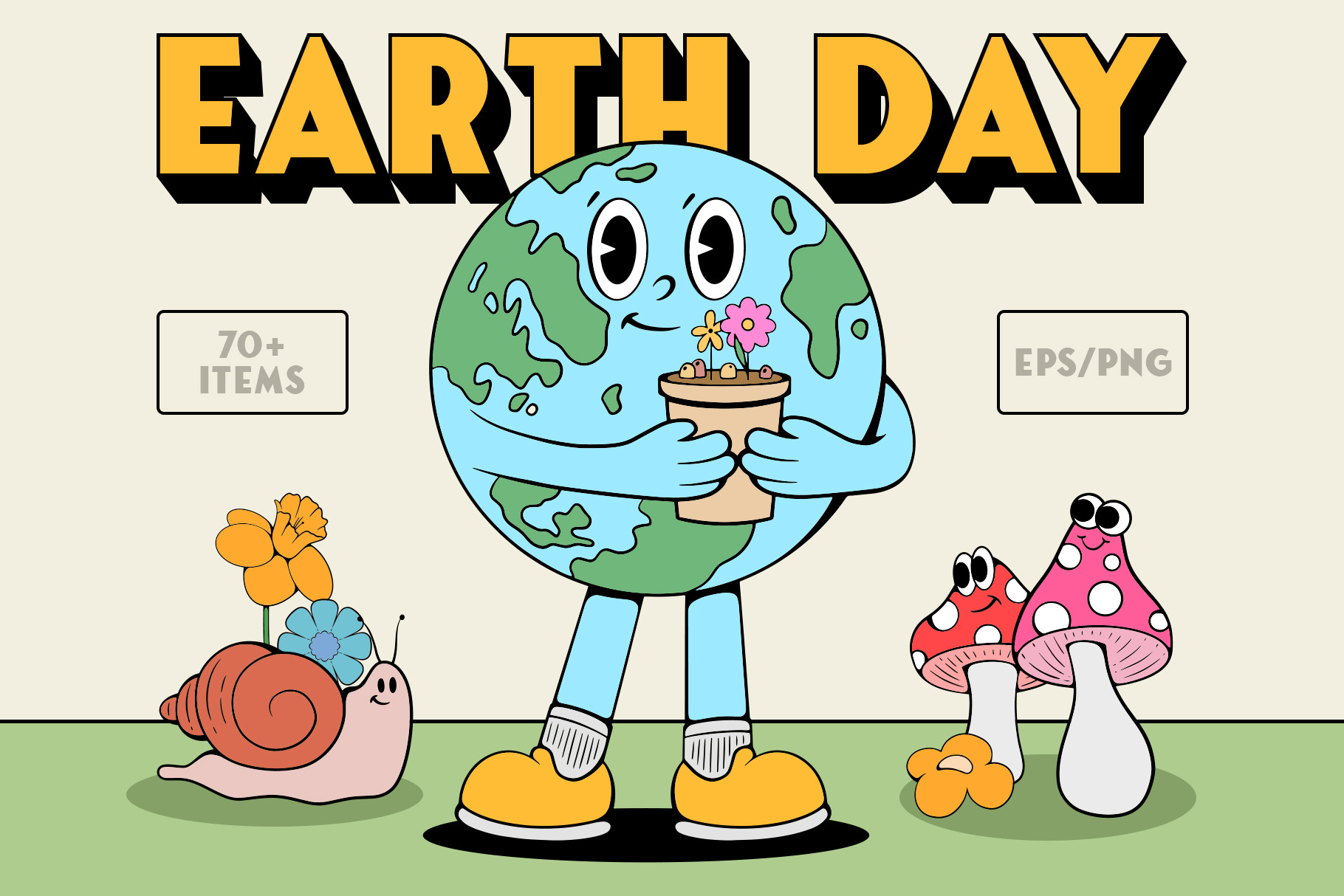 Earth Day Cartoon Collection, an Illustration by Alina Sh