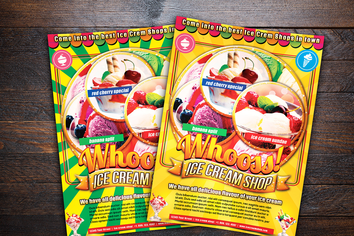 Ice Cream Shop Promotion Flyer, a Flyer Template by Design Addict