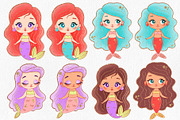 Little Mermaids Clipart | Animal Illustrations ~ Creative Market