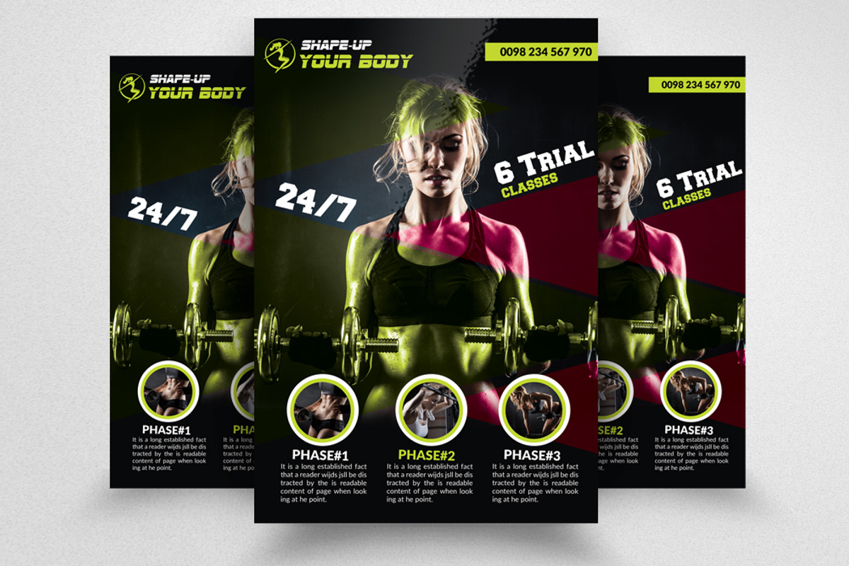 Body Fitness Flyer Templates, a Flyer Template by Design Up
