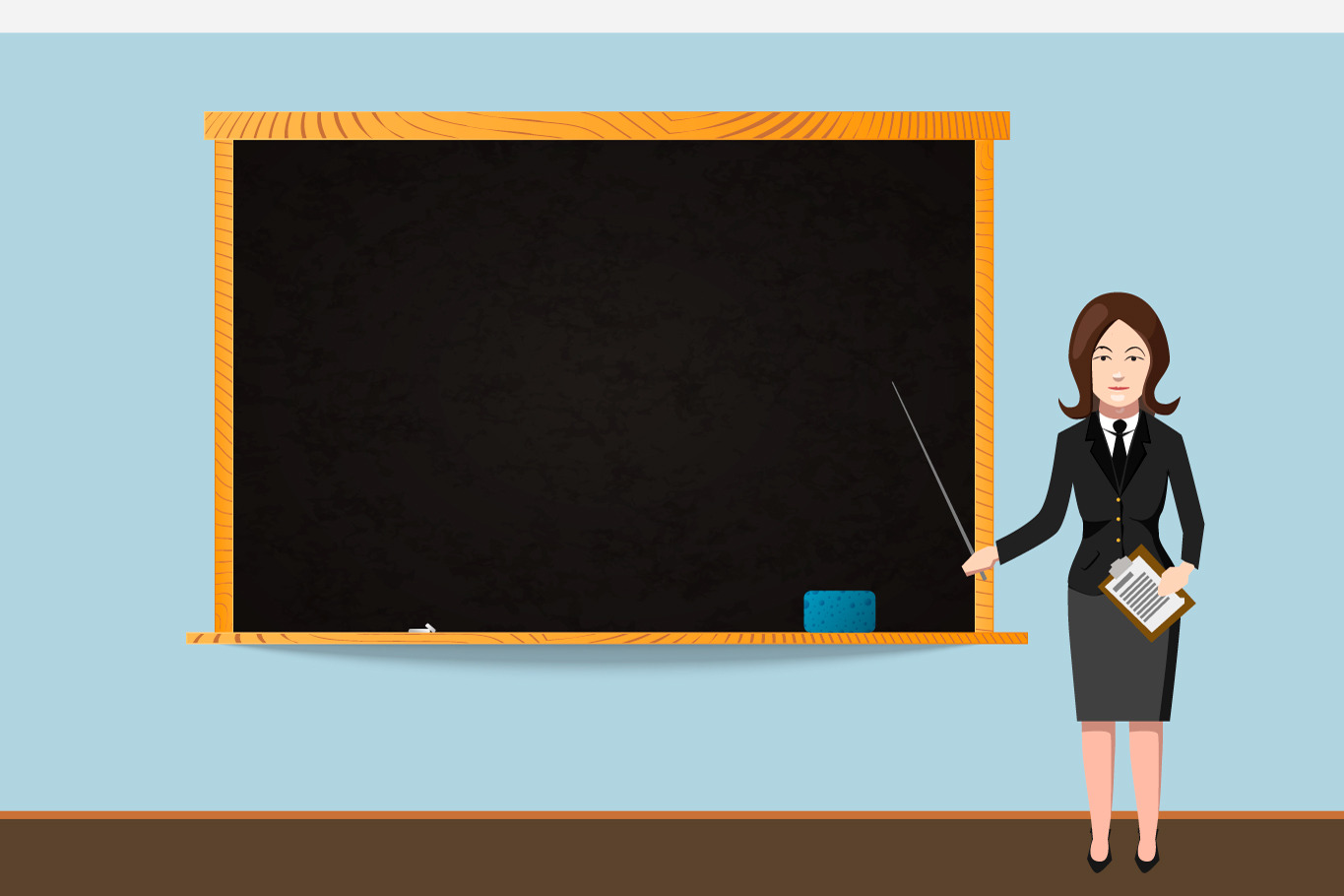 Teacher with school chalkboard, an Education Illustration by BestPics