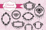 Damask Frames Clipart & Vectors, an Illustration by Verdigris Studios