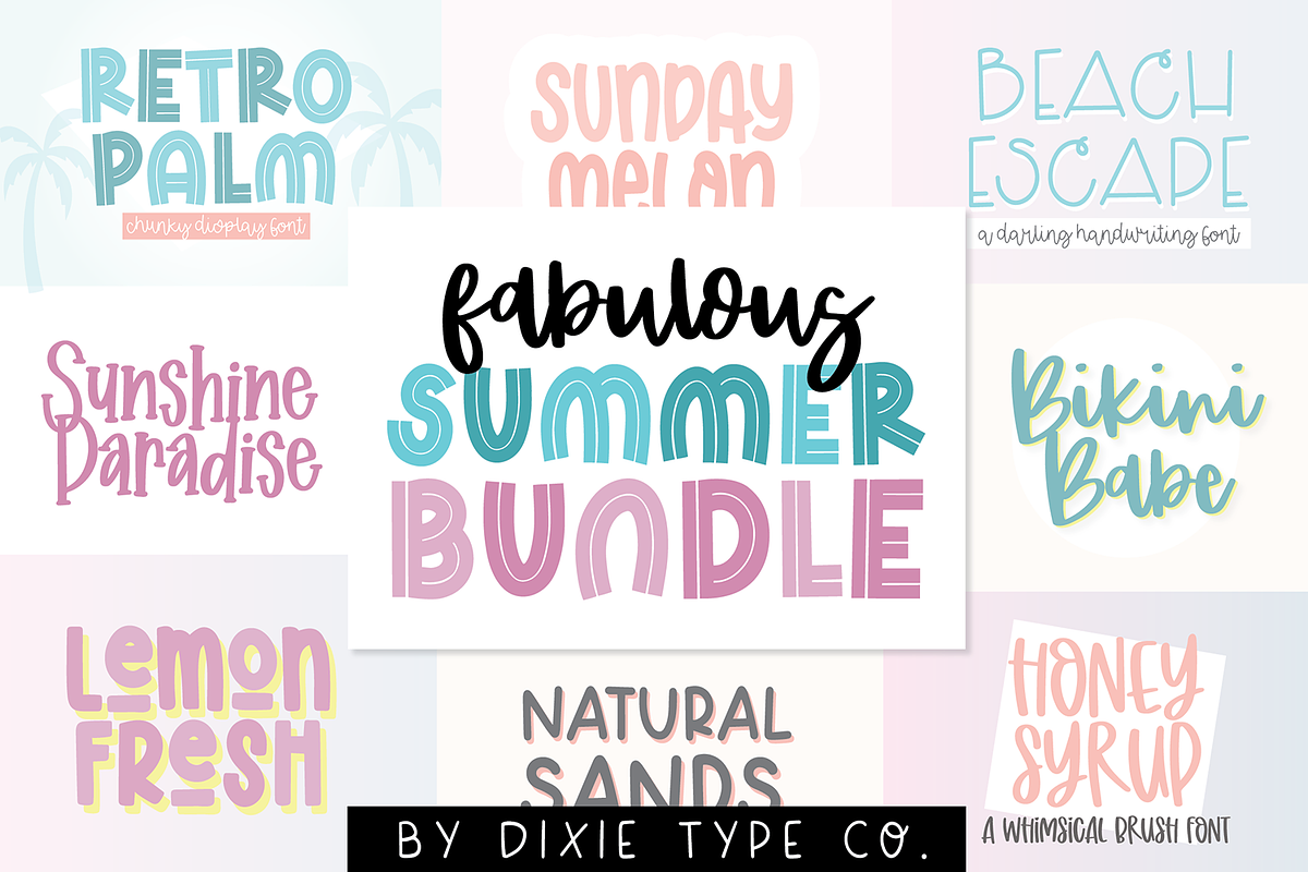 FABULOUS SUMMER FONT BUNDLE, a Font by Blush Font Co.