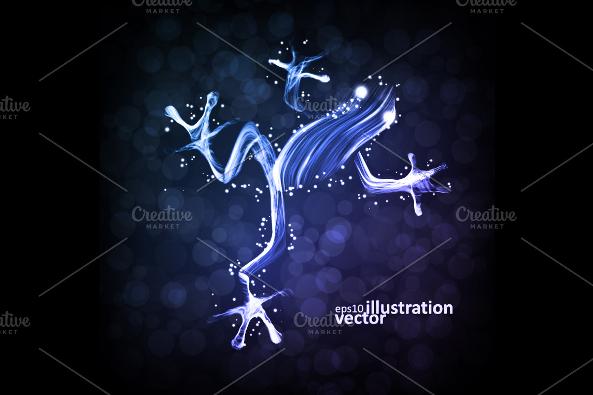 Neon frog, an Animal Illustration by majcot