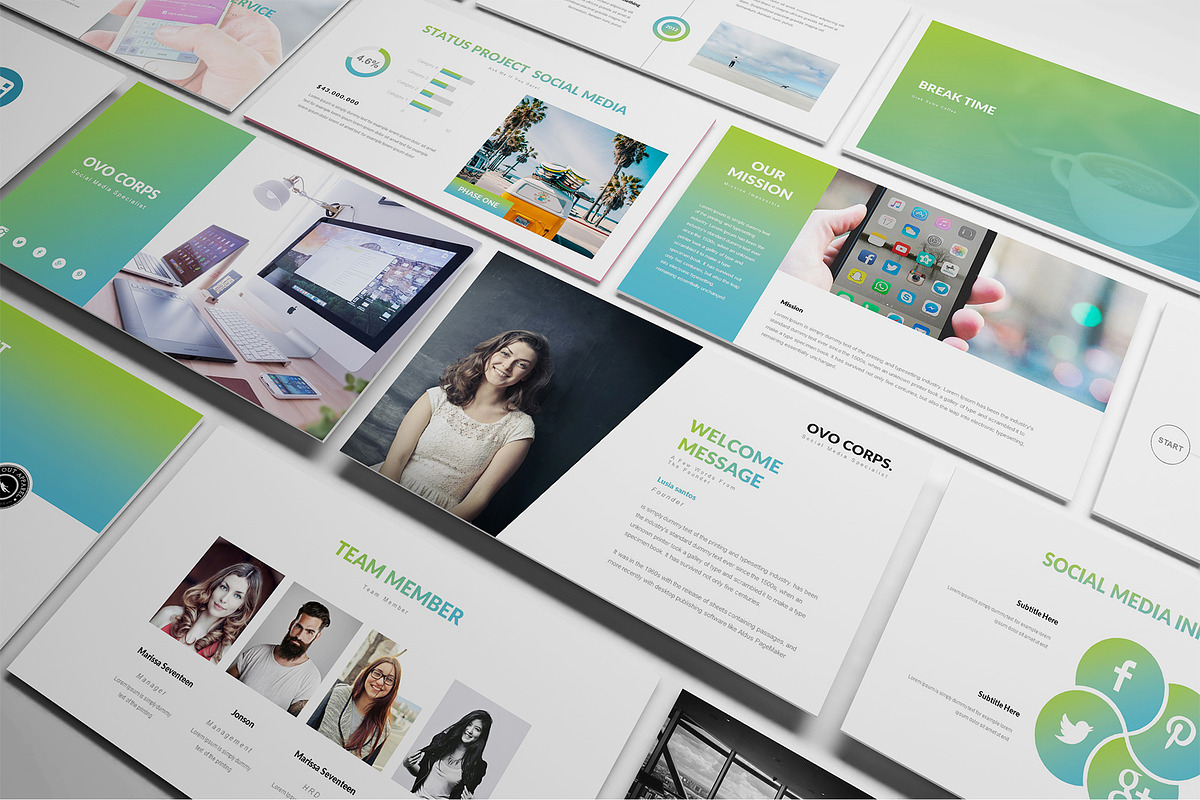 Social Media Google Slides Template, a Presentation Template by Incools ...
