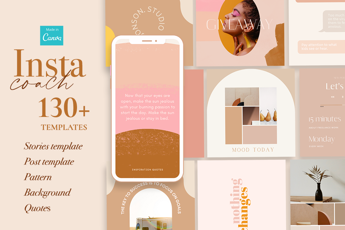 +130 Rainbow collection in Canva, a Social Media Template by Kristina&Co