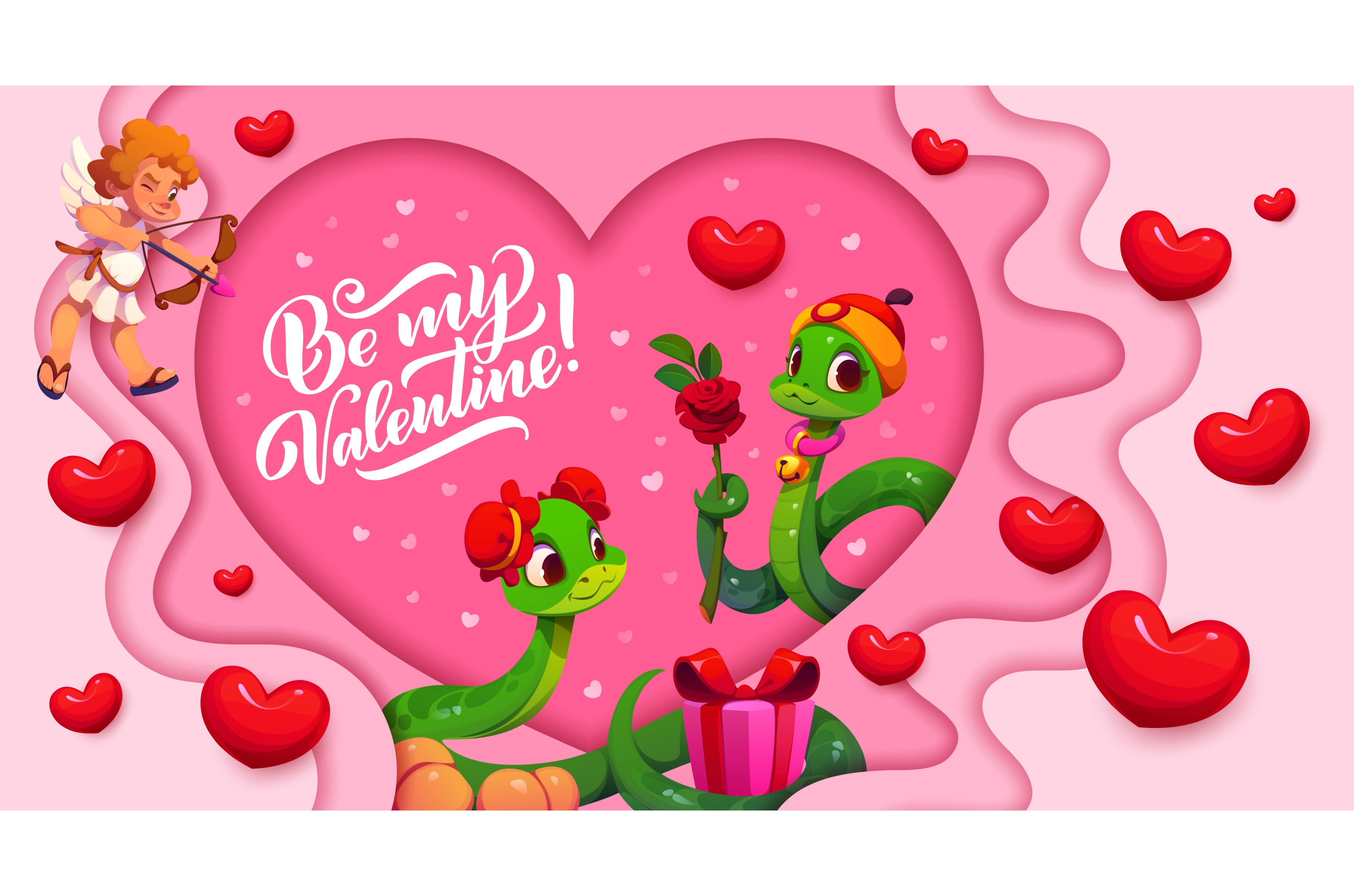 Paper cut valentine day greetings, a Seasonal Illustration by Vector ...