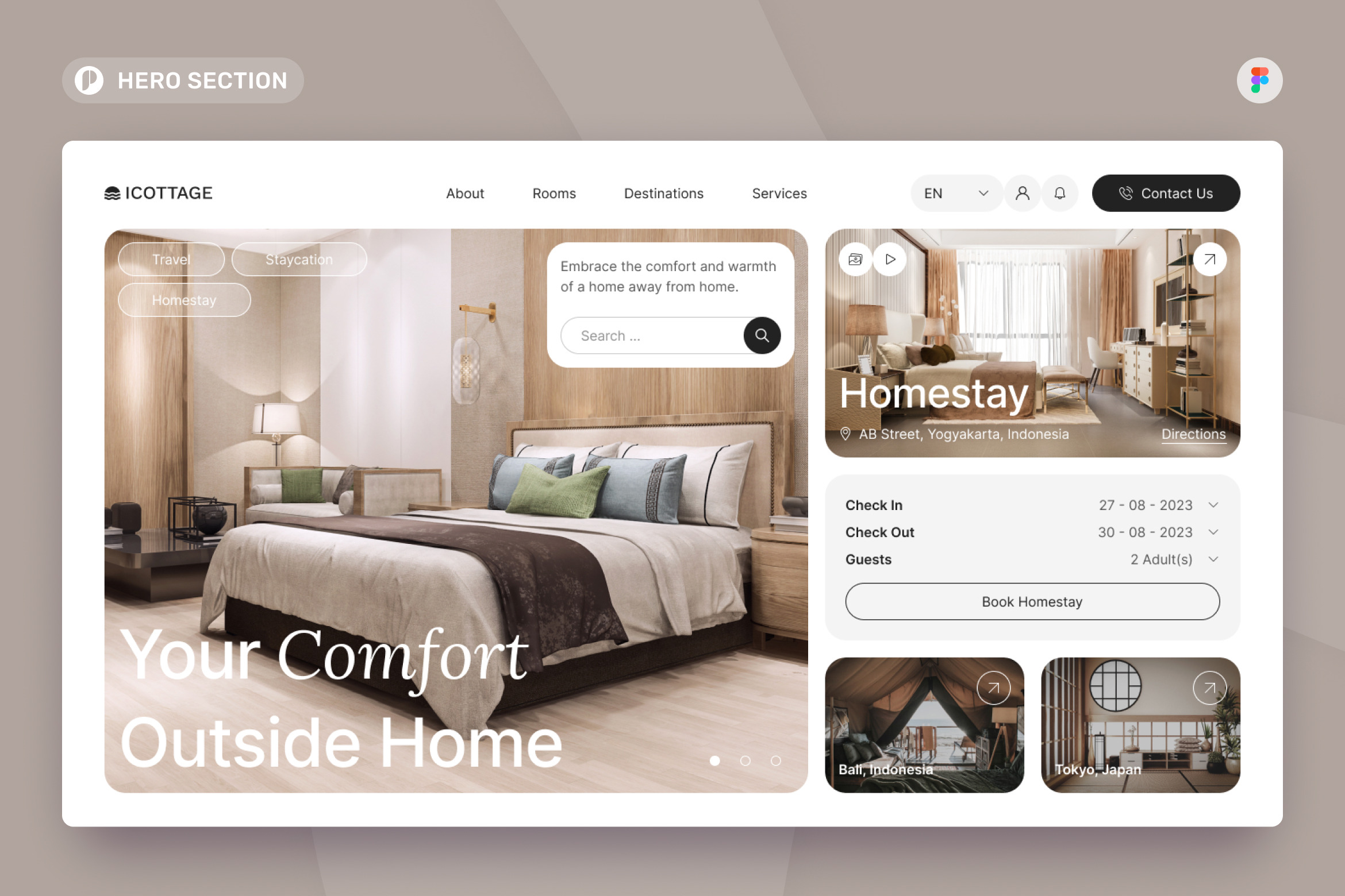 Homestay Hero Image, an UI Kit Template by peterdraw