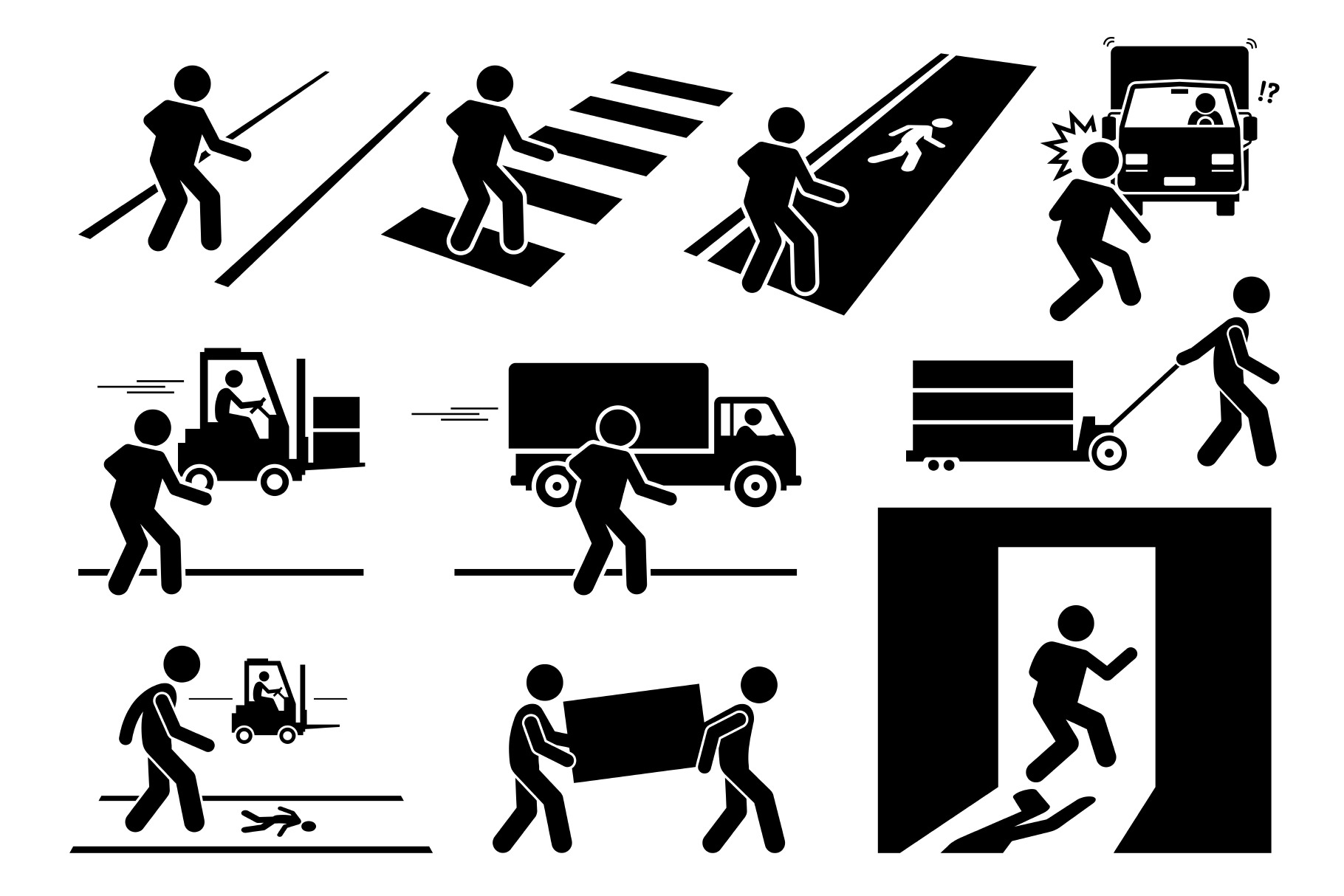 Road Safety Warning Sign Precaution, an Icon by Leremy Stick Figures