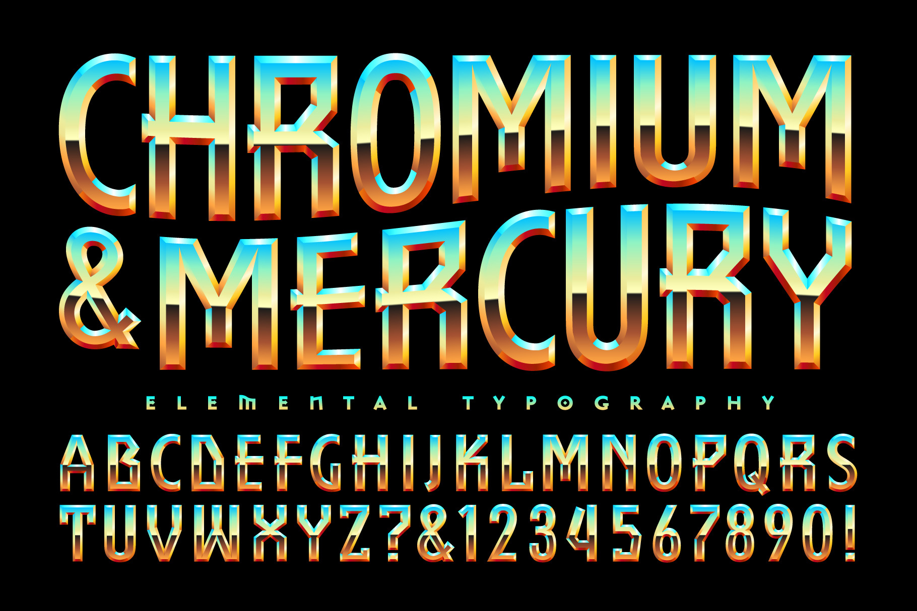 Chromium & Mercury Vector Alphabet, an Object Graphic by Mysterylab Designs