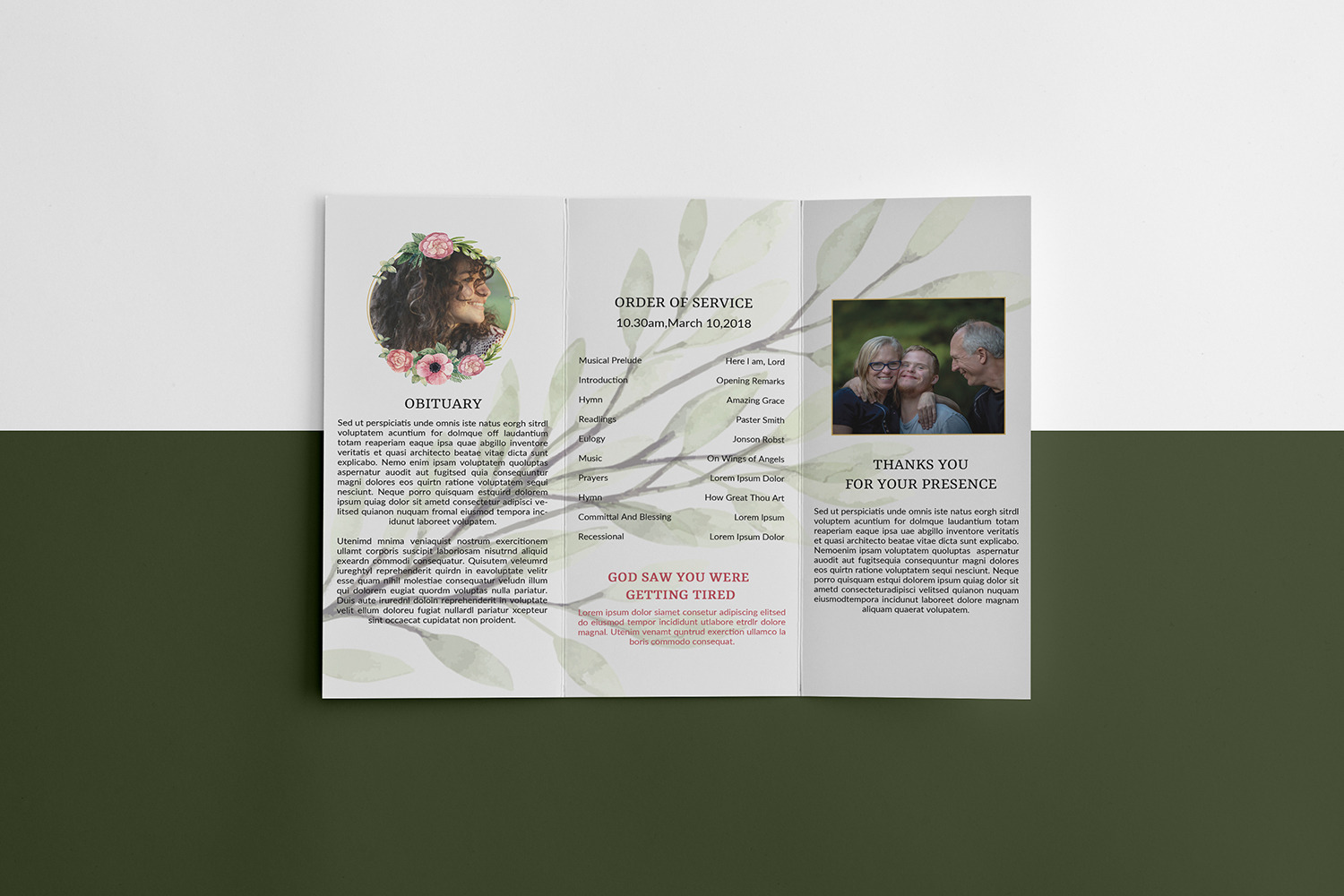 Trifold Funeral Template - V819, a Brochure Template by Template Shop