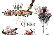 Watercolor clipart - Halloween Queen, an Illustration by Beigetime