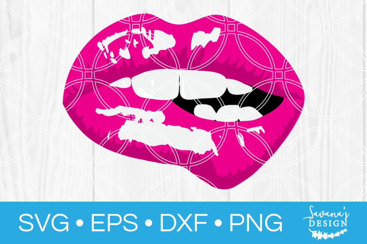 Biting Lip SVG Cut File, an Illustration by SavanasDesign