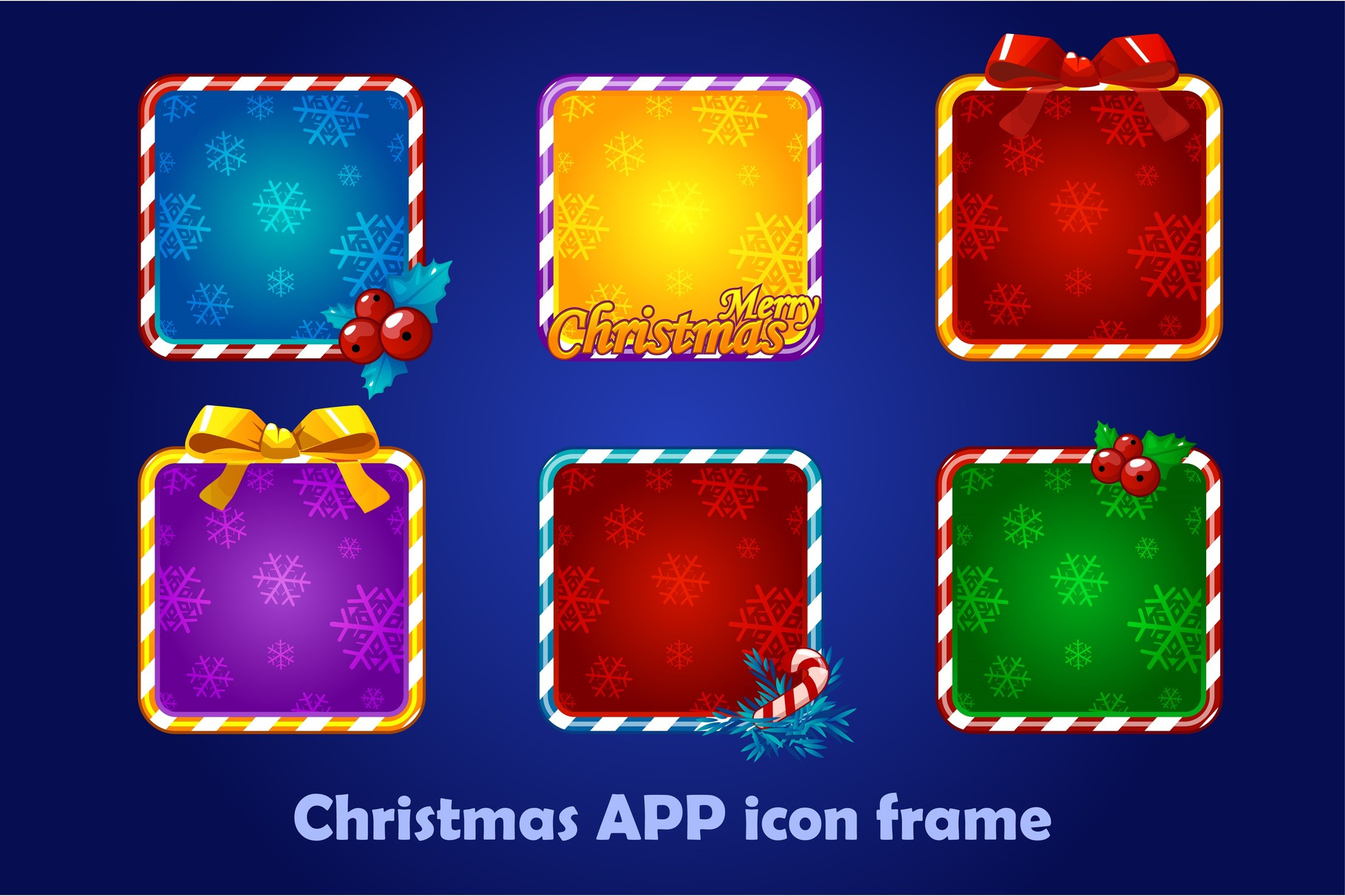 Christmas APP frame and icons, a Background Graphic by BabySofja ...