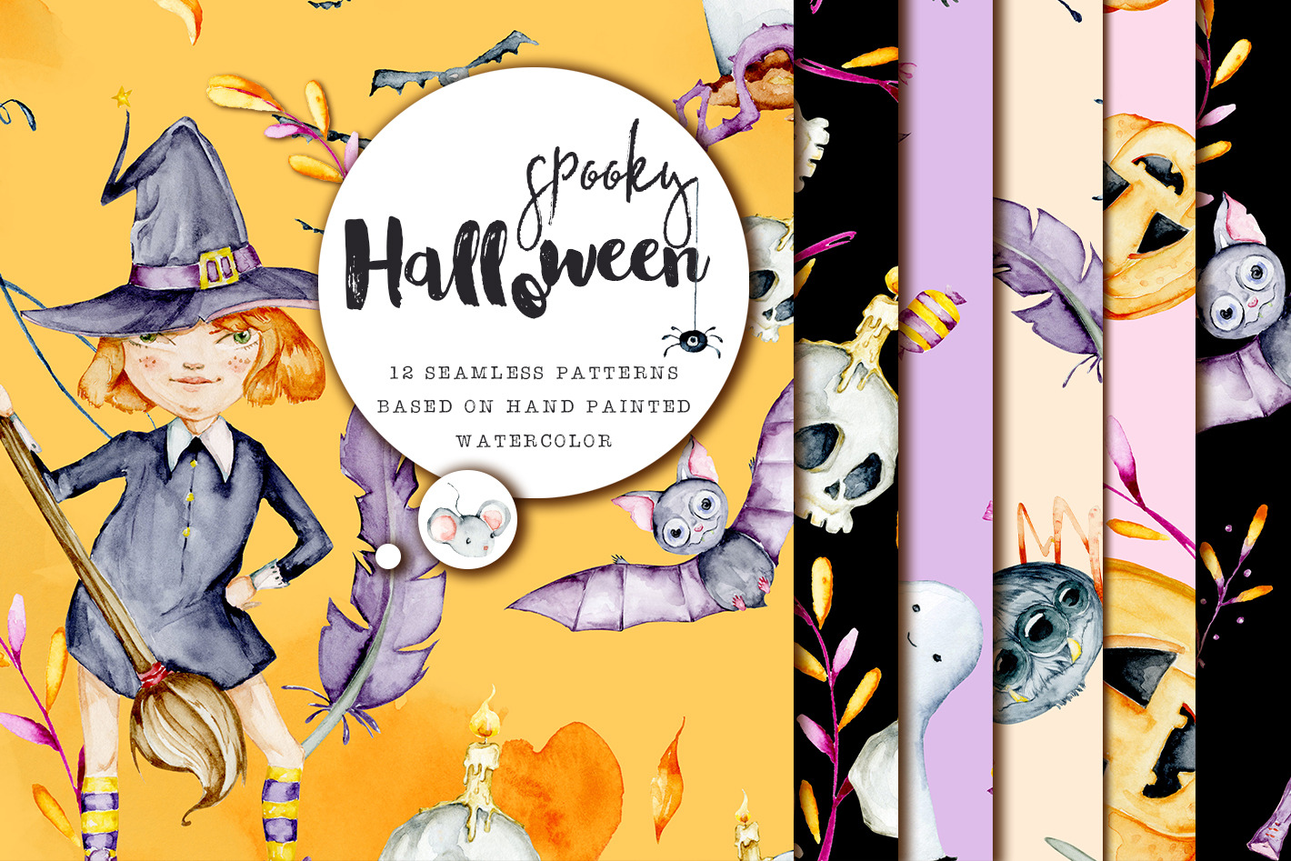 12 Seamless halloween patterns, a Pattern Graphic by PixelJungle