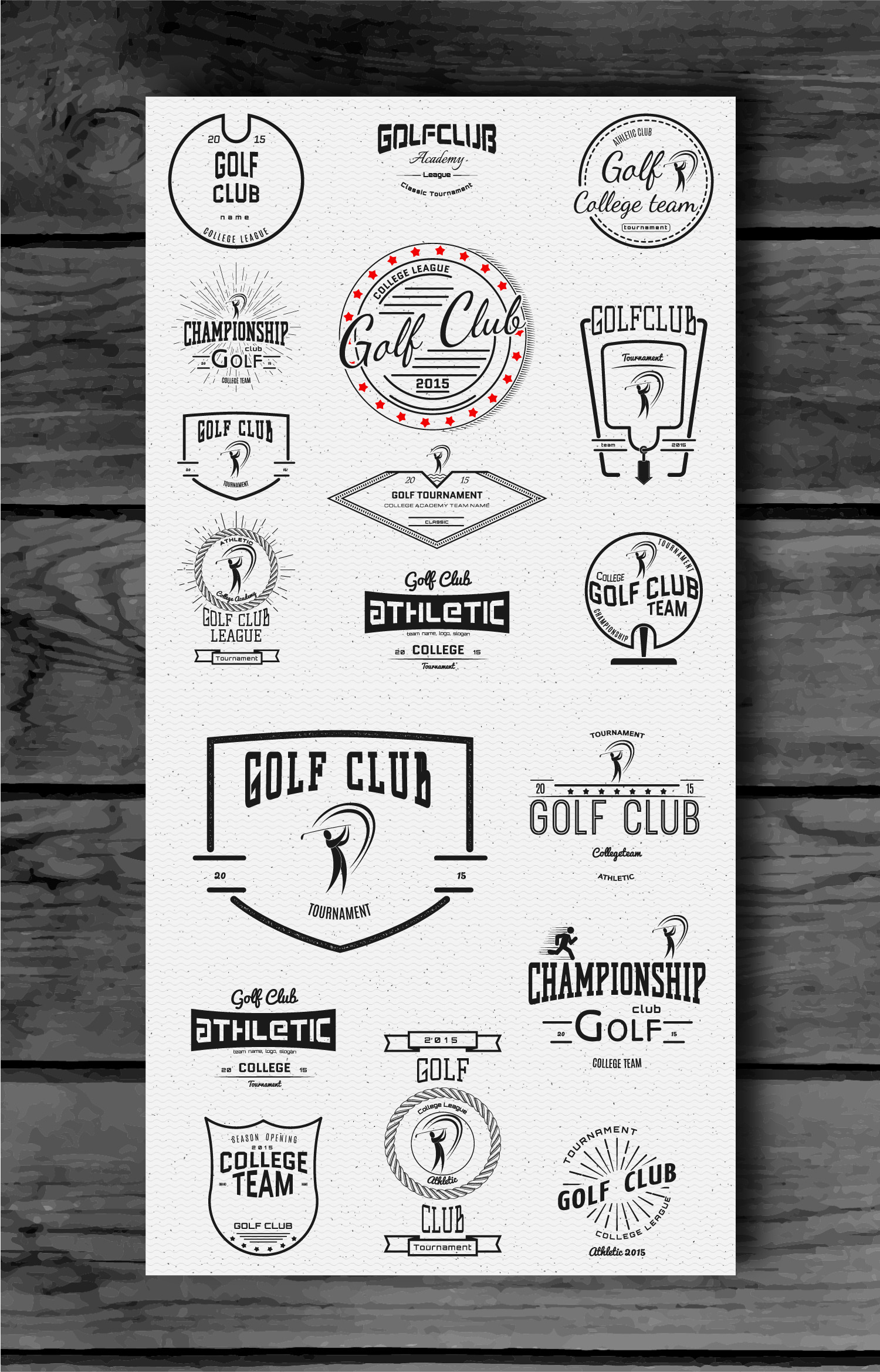 Golf vector set badges and logos, a Branding & Logo Template by zao4nik