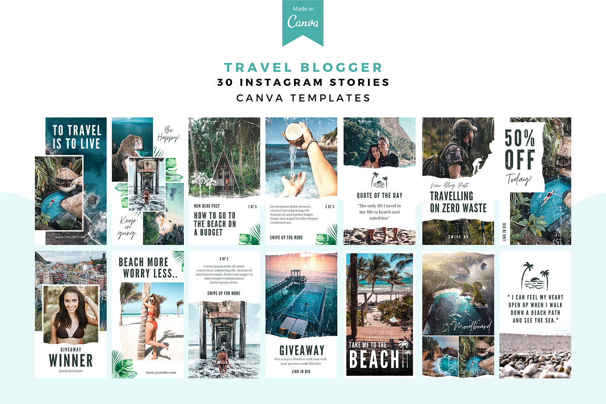 Travel Instagram Story Canva, a Templates & Theme by The Blog Creative