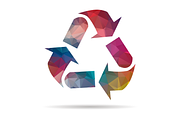 low poly recycling symbol, a Decorative Illustration by noche