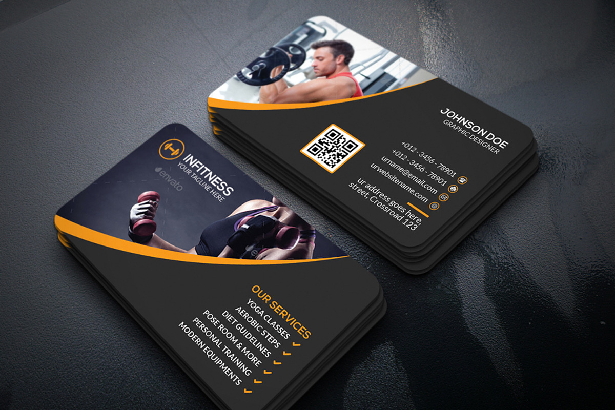 Fitness Business Card, a Business Card Template by Creative_Arts