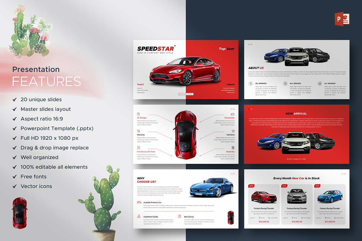 Car / Automobile PowerPoint Template, a Presentation Template by ...