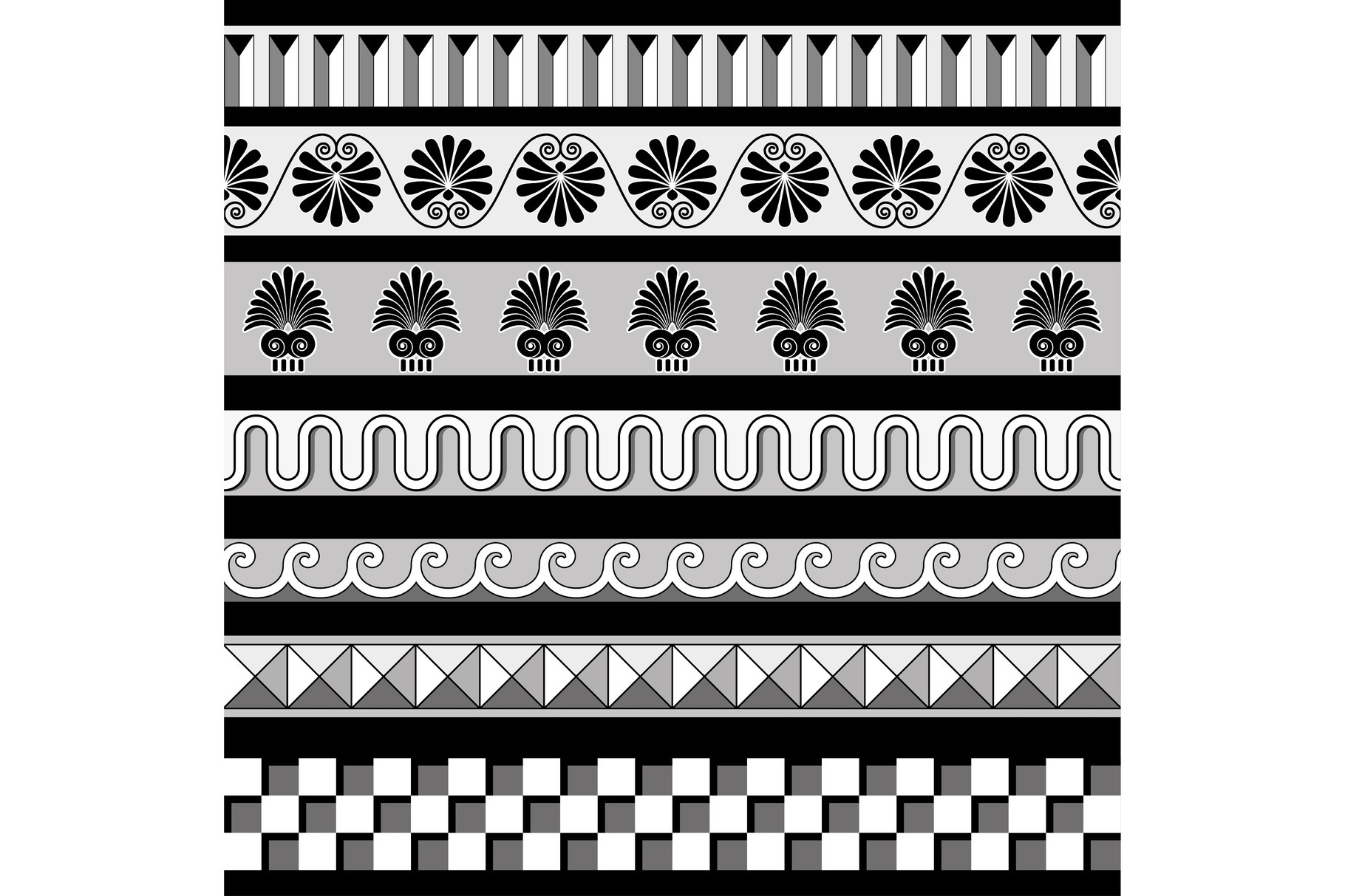 Ancient Greek seamless borders, a Texture Graphic by COLORFUL