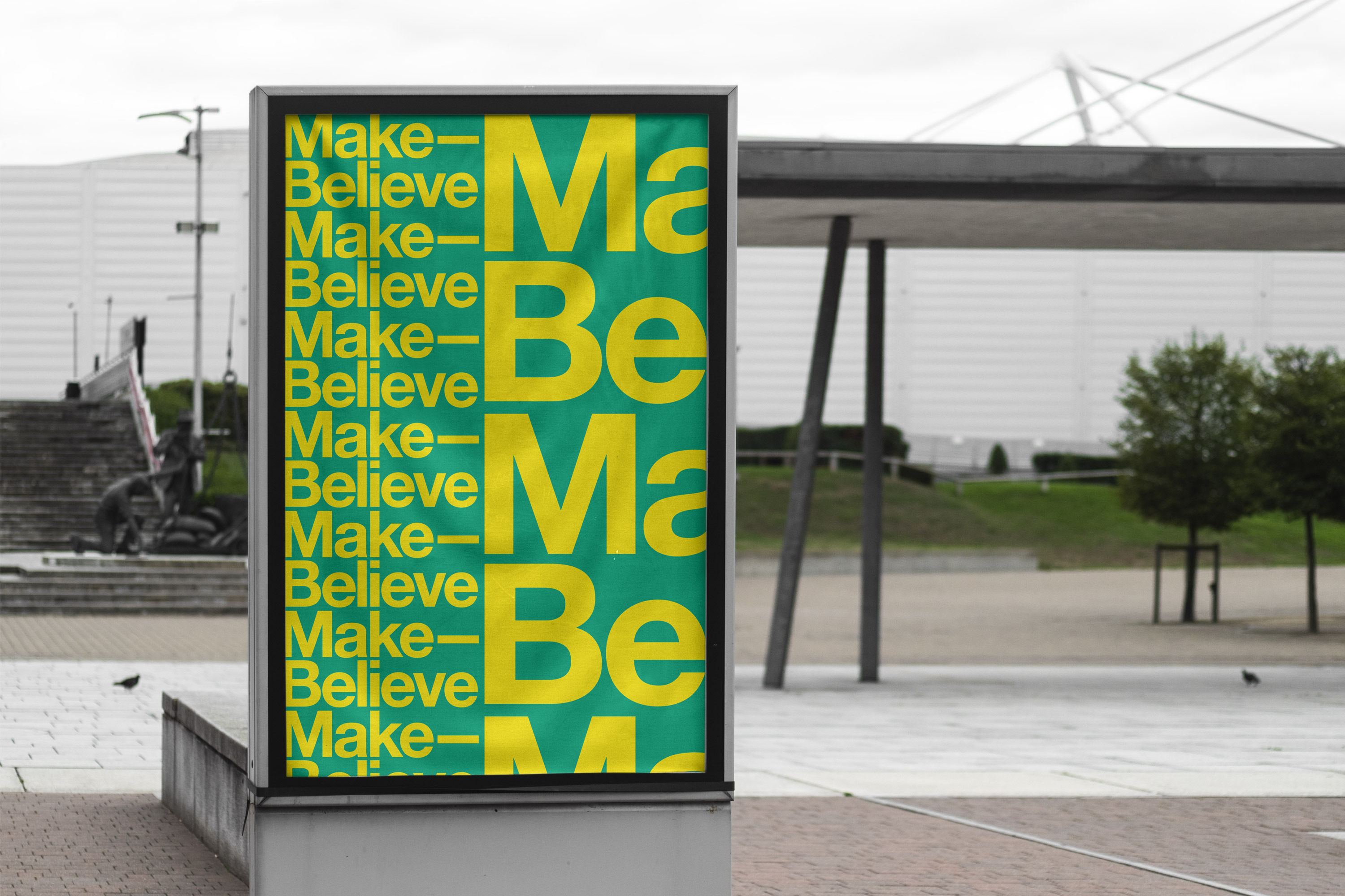 Outdoor urban poster mockup, a Print Template by MakeBelieve