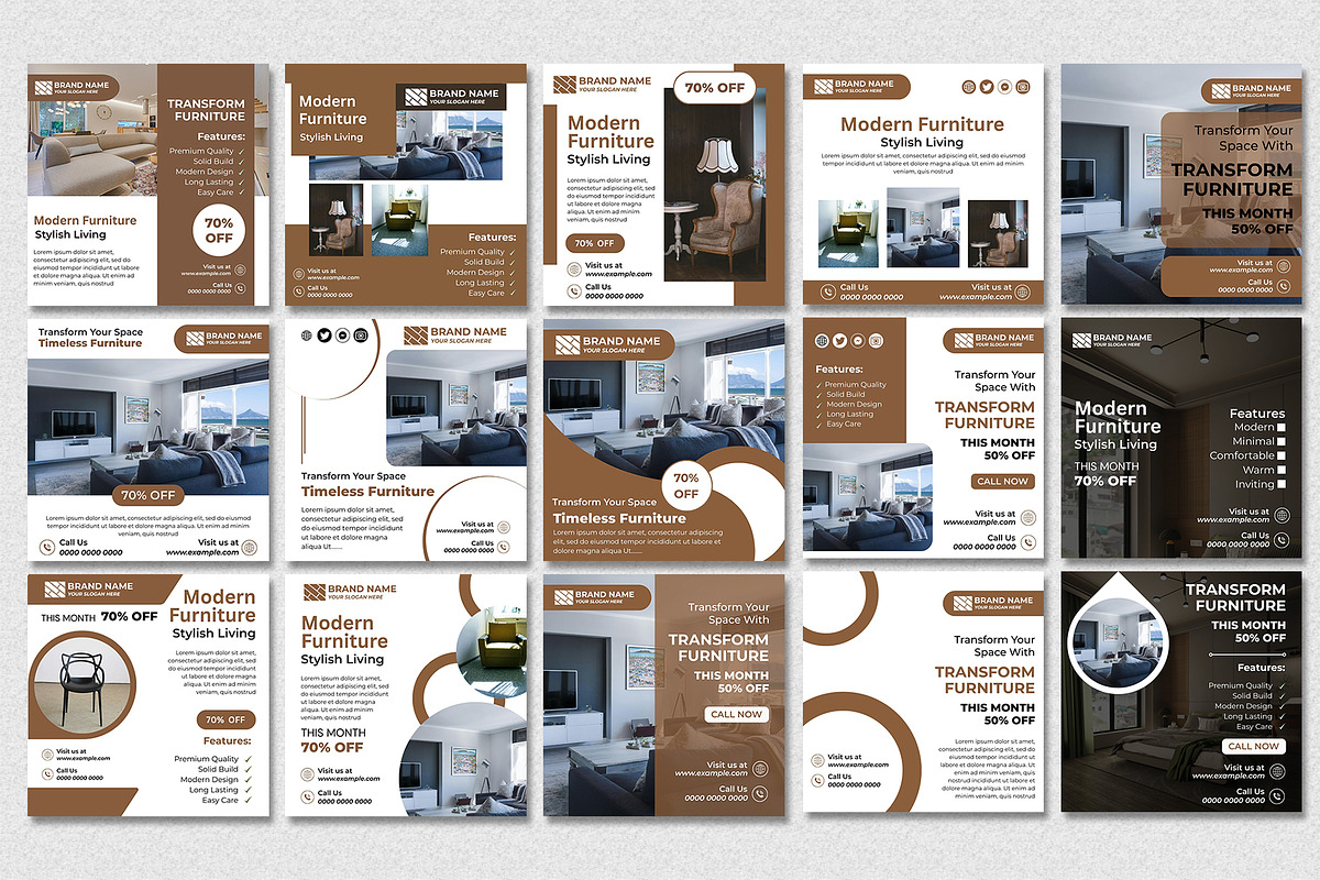 Furniture Instagram 100 Posts Canva