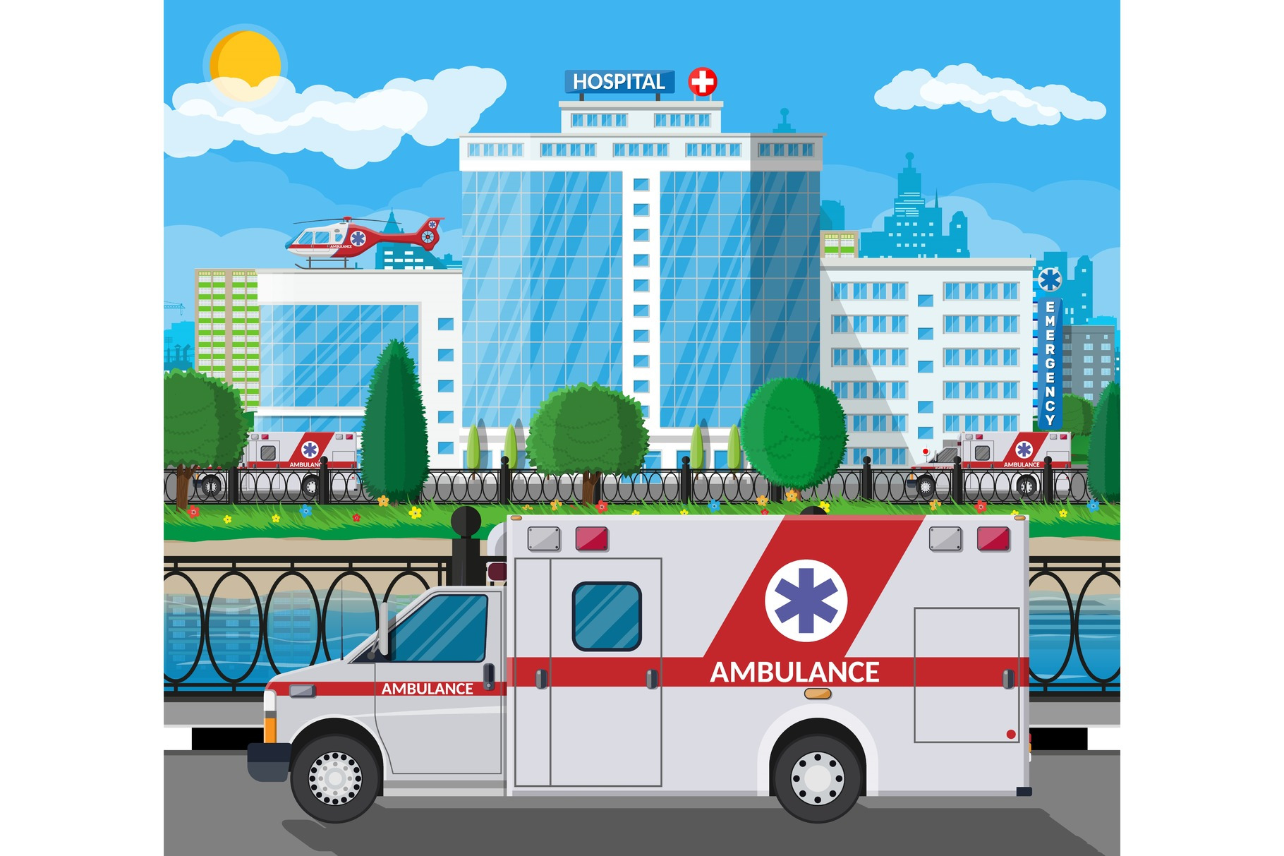 Hospital building, medical icon., a Healthcare Illustration by Abscent