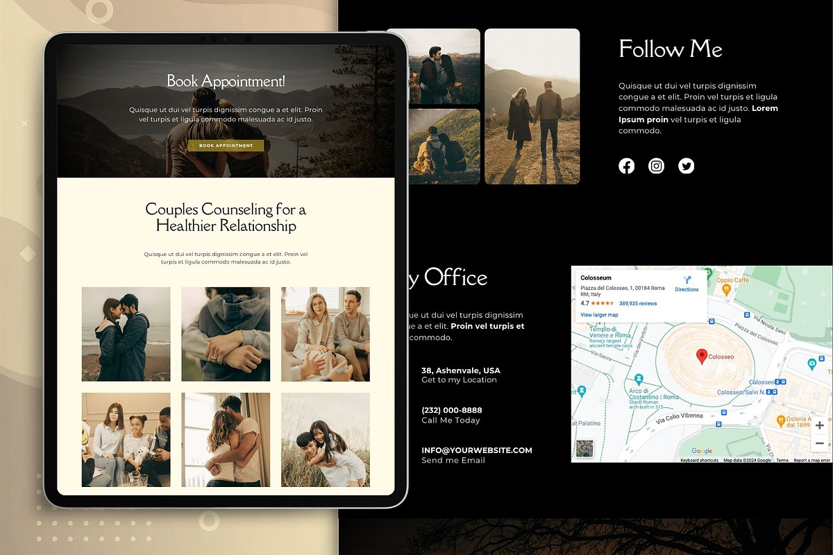 Couples Therapist Website Template, a Landing Page Template by Kromatic ...