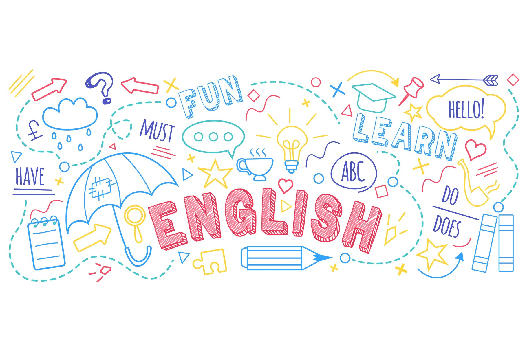 English language learning concept, an Education Illustration by ...