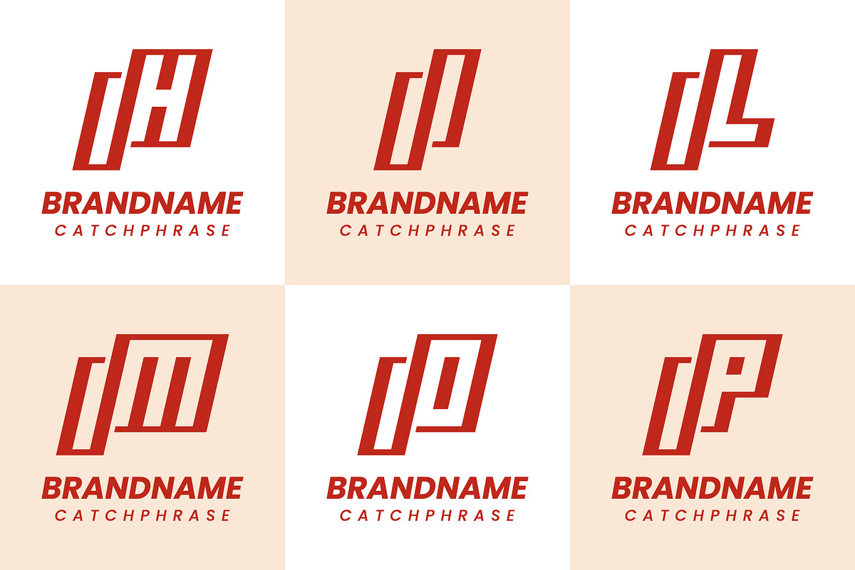 Letters IH II IL IM IO IP Logo Set