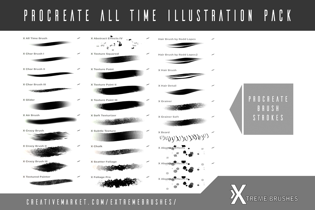 Procreate All-Time Illustration Pack, a Brush Add-On by Extreme Brushes
