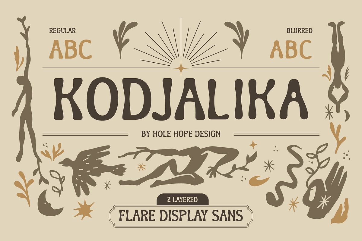 Kodjalika - Flare Display Sans Serif, a Sans Serif Font by Hole Hope Design