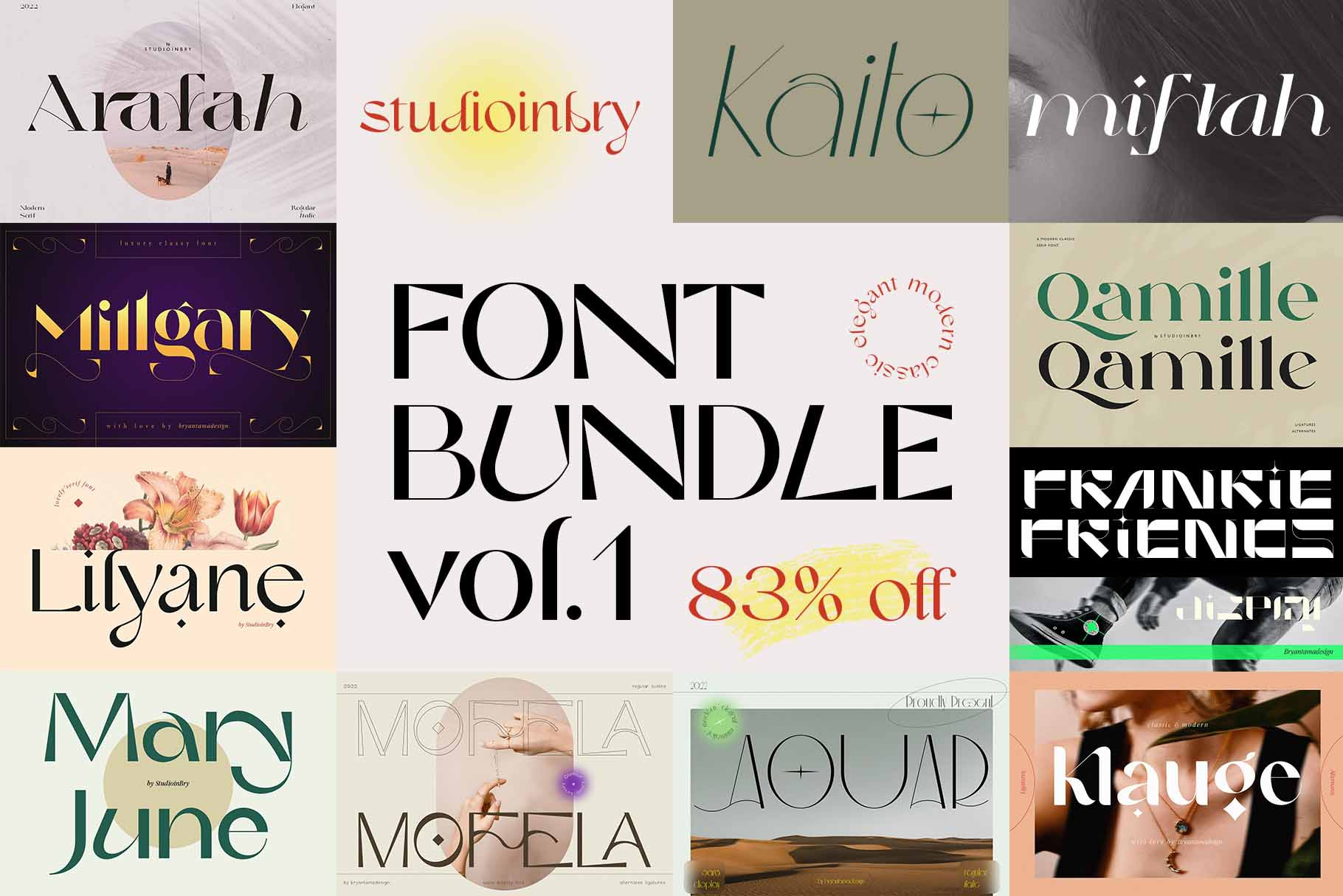 Modern Font Bundle Vol.1, a Sans Serif Font by StudioinBry