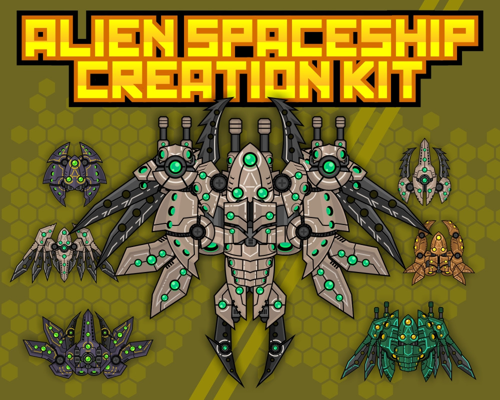 Alien Spaceship Creation Kit | Illustrations ~ Creative Market