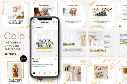 180 Instagram Carousel Bundle CANVA | Social Media Templates ~ Creative ...