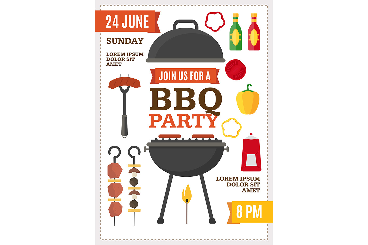 Barbecue and Grill Party Poster, a Food Illustration by Bigmouse_art