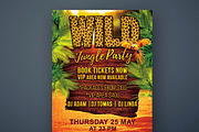 Wild Jungle Party Flyer PSD Template, a Flyer Template by Love Giftery