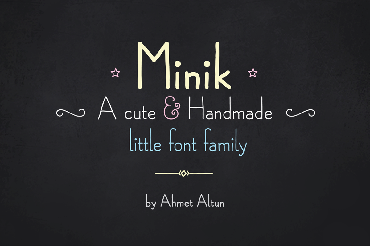 Minik - Cute Font Family, a Script Font by Ahmet Altun | Creative Market
