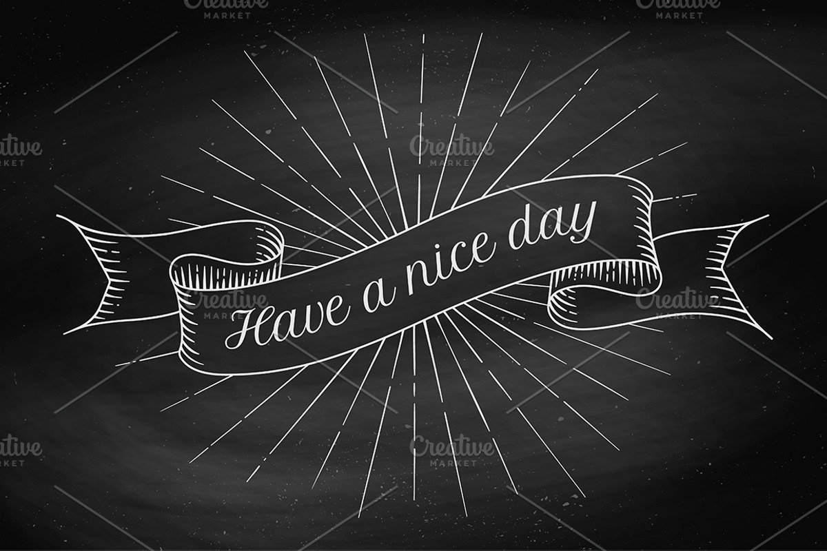 Have a nice day. Ribbon banner, a Decorative Illustration by Foxys Graphic