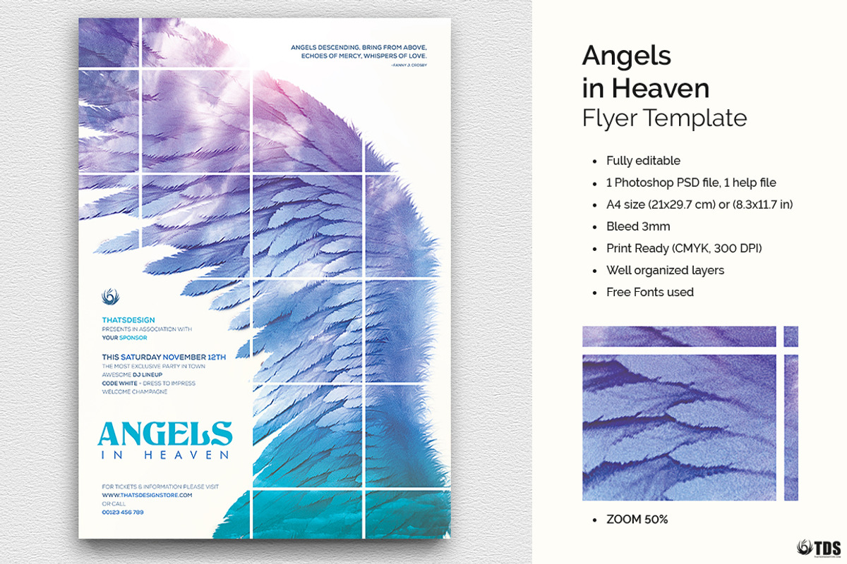Angels in Heaven Flyer Template, a Flyer Template by ThatsDesign Art