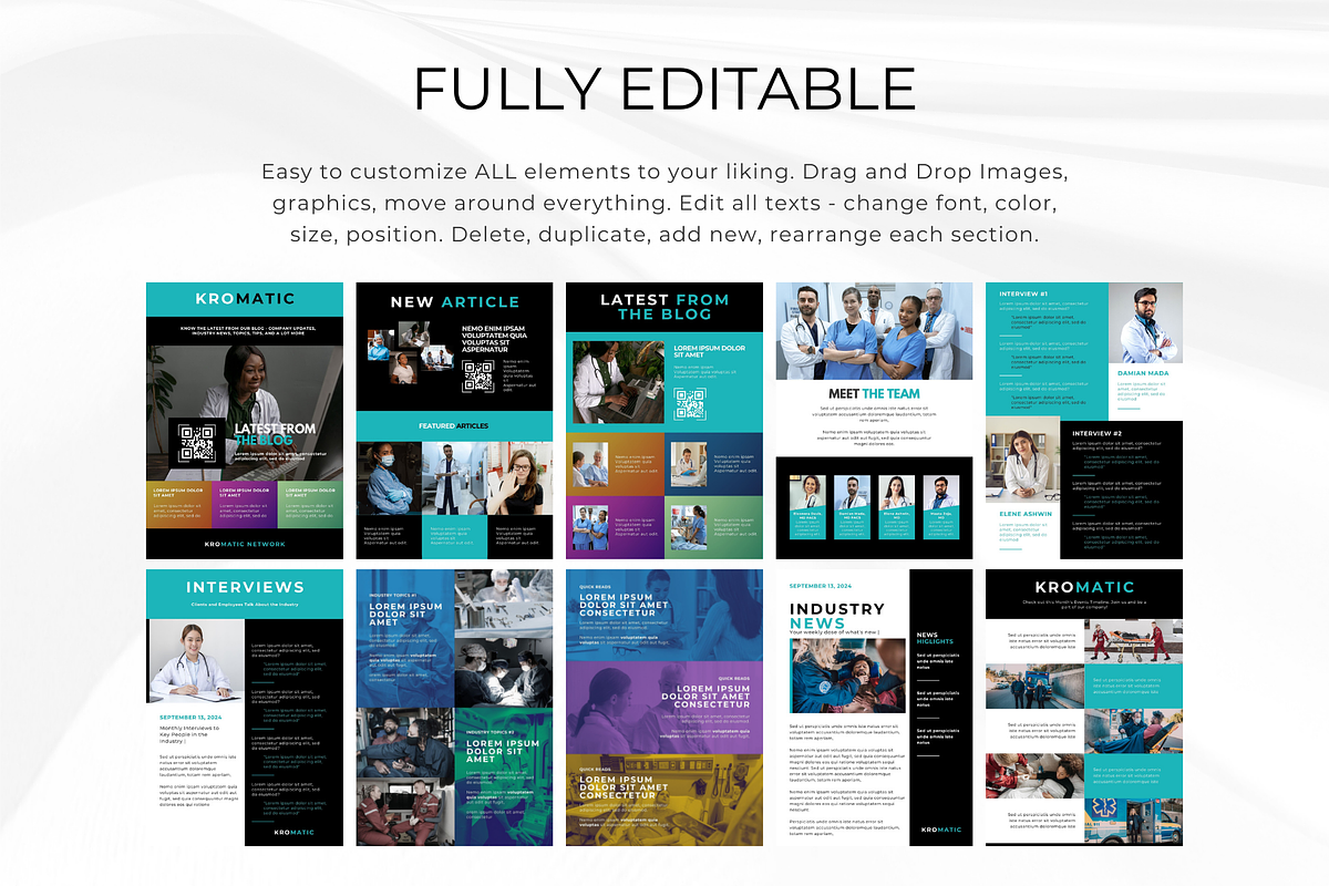 Medical Clinic Newsletter Template for Canva