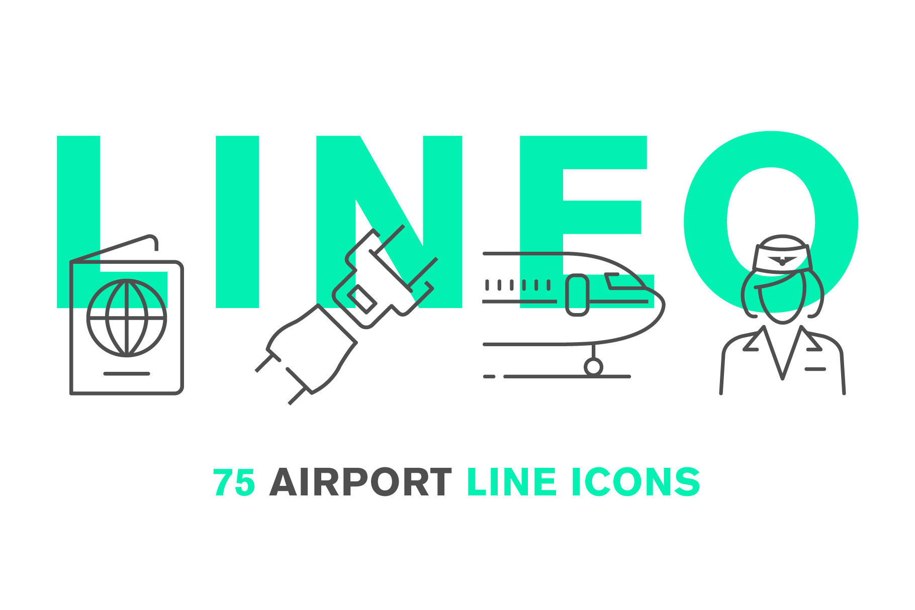 LINEO - 75 AIRPORT ICONS, an Outline Icon by sharpnose | Creative Market